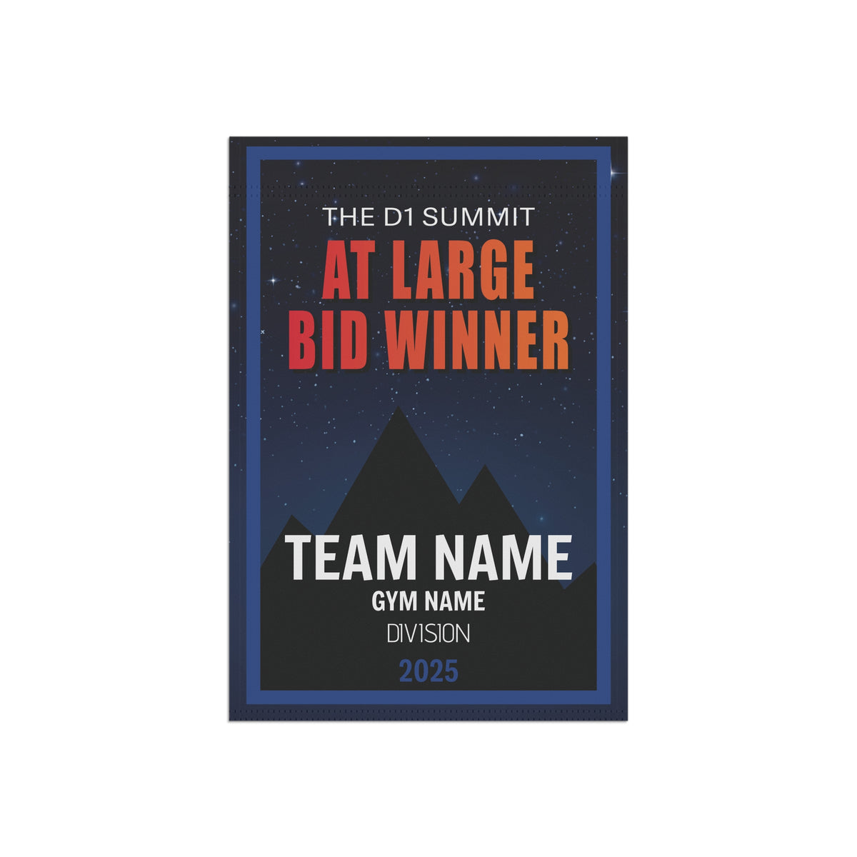 D1 Summit At-Large Bid Winner Mini Banner – SubZero Cheerleading