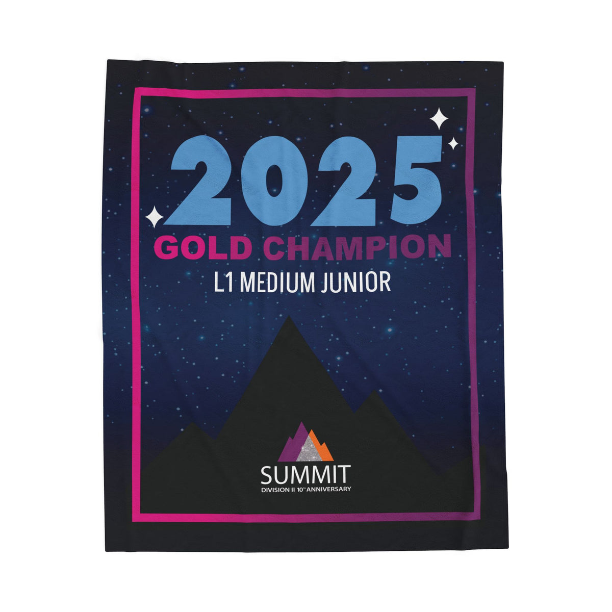 2025 D2 Summit Gold Champion Banner Blanket – SubZero Cheerleading